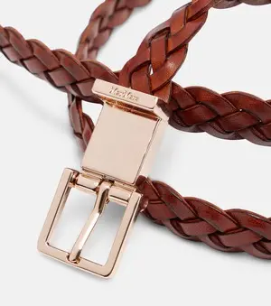 Max Mara Vetta Leather Belt - Brown