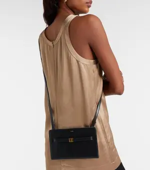 TOTEME Small Leather Crossbody Bag - Black