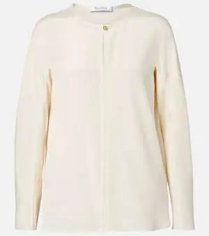 Max Mara Mitico Silk-blend Cady Top - White