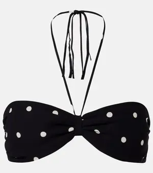 ADRIANA DEGREAS Polka-dot Bandeau Bikini Top - Black
