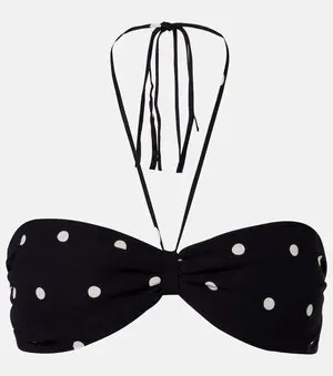 ADRIANA DEGREAS Polka-dot Bandeau Bikini Top - Black
