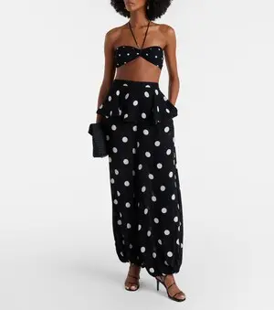 ADRIANA DEGREAS Polka Dot Bandeau Bikini Top