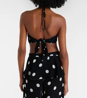 ADRIANA DEGREAS Polka Dot Bandeau Bikini Top