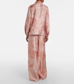 Max Mara Zirlo Printed Silk Twill Wide-leg Pants - Pink