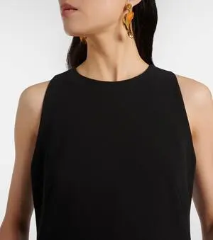 Max Mara Semito Feather-trimmed Midi Dress - Black