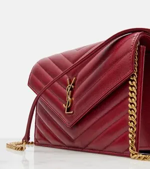 Saint Laurent Cassandre Leather Wallet On Chain - Red