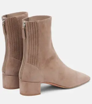 AQUAZZURA Saint Honoré Suede Ankle Boots - Beige