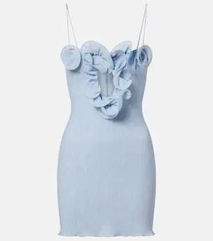 Magda Butrym Ruffled Crêpe Minidress - Blue