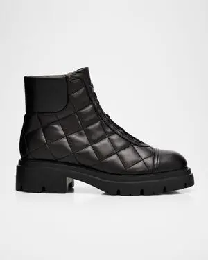 STUART WEITZMAN Hudson Quilted Leather Hiker Booties - Black