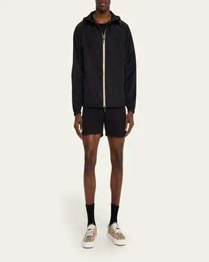 Burberry Check-tape Nylon Relaxed-fit Hooded Jacket