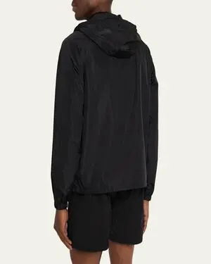Burberry Check-tape Nylon Relaxed-fit Hooded Jacket