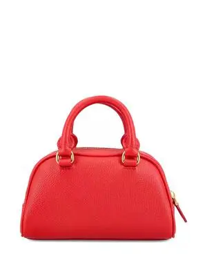 Valentino Garavani Vlogo Signature Mini Bowling Bag In Grainy Calfskin - Red