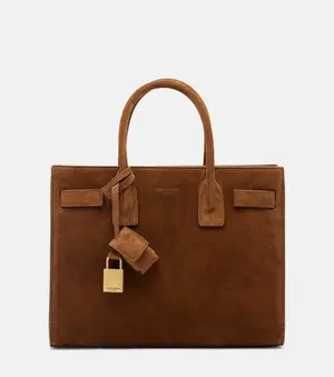 Saint Laurent Sac De Jour Mini Suede Top-handle Bag - Brown
