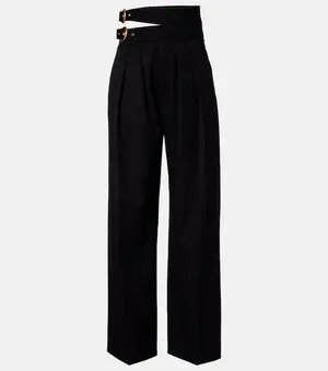 Chloé Virgin Wool Wide-leg Pants - Black