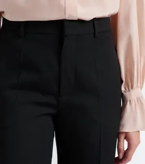 Chloé Virgin Wool Wide-leg Pants - Black