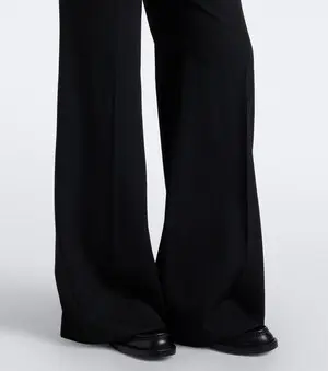 Chloé Virgin Wool Wide-leg Pants - Black