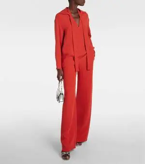Valentino Garavani Cady Couture Wide-leg Pants - Orange