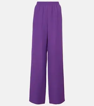 Valentino Garavani Cady Couture Wide-leg Pants - Purple