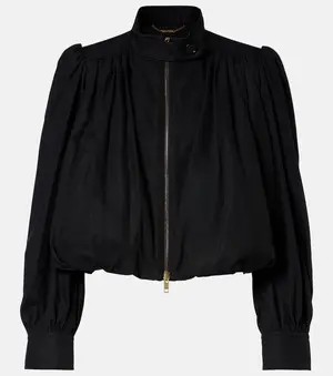 Chloé Gathered Cotton Canvas Jacket