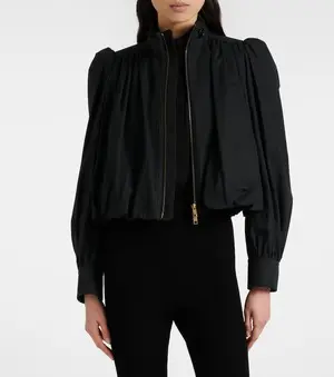 Chloé Gathered Cotton Canvas Jacket