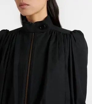 Chloé Gathered Cotton Canvas Jacket