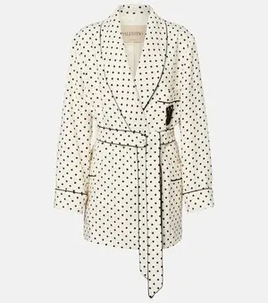 Valentino Garavani Plus De Pois Belted Jacket - White