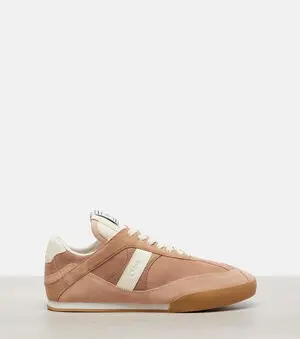 Chloé Kick Suede And Leather Sneakers - Pink