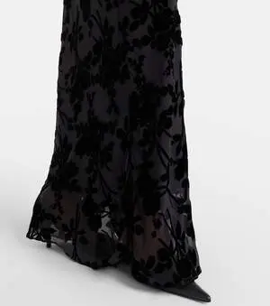 RODARTE Devoré Floral Velvet Gown - Black
