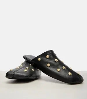 Chloé Rita Studded Leather Mules - Black