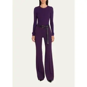 Michael Kors Hutton Ribbed Cashmere Pullover - Amethyst