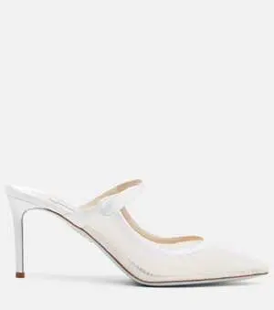 AQUAZZURA Voile 75 Satin-trimmed Tulle Mules - White