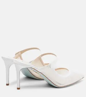 AQUAZZURA Voile 75 Satin-trimmed Tulle Mules - White
