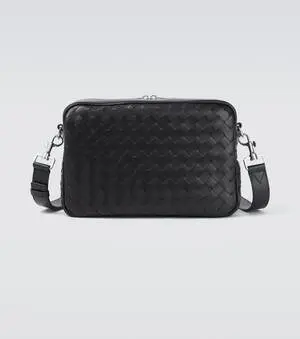 Bottega Veneta Intrecciato Leather Camera Bag - Black