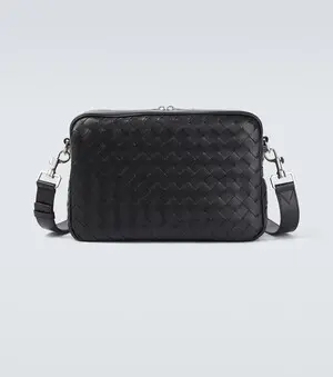 Bottega Veneta Intrecciato Leather Camera Bag - Black