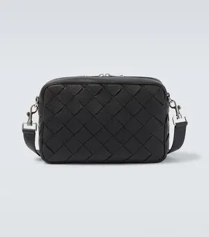 Bottega Veneta Intrecciato Leather Camera Bag - Black