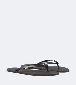 Saint Laurent Leather Thong Sandals - Black