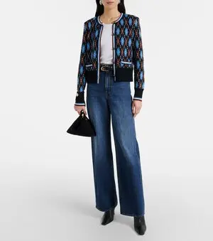 Veronica Beard Sylvane Argyle Wool And Cotton Cardigan - Multicoloured