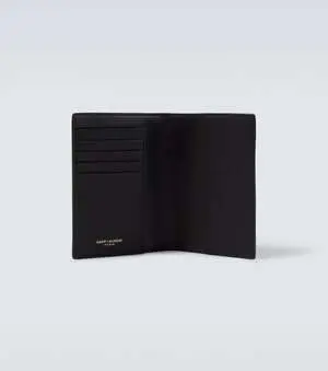 Saint Laurent Cassandre Leather Card Holder - Black
