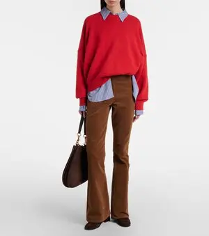 Veronica Beard Beverly Off-duty Corduroy Flared Pants - Brown