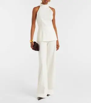 Veronica Beard Kalinda High-rise Wide-leg Pants - White