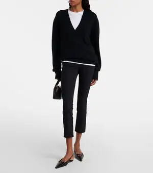 Veronica Beard Scuba Cropped Slim Pants - Black
