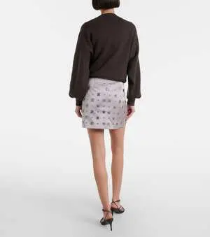 Veronica Beard Olenna Embellished Miniskirt - Grey