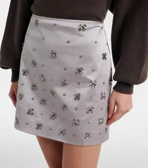 Veronica Beard Olenna Embellished Miniskirt - Grey