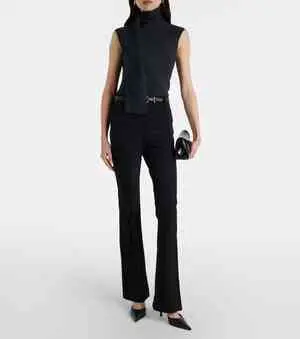 Veronica Beard Hibiscus High-rise Flared Trousers