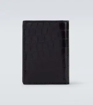 Saint Laurent Cassandre Leather Card Holder - Black