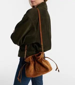 Saint Laurent Jamie Small Suede Shoulder Bag - Brown