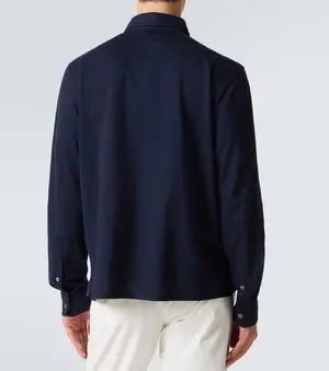 Ralph Lauren Purple Label Cotton And Cashmere Polo Shirt - Blue