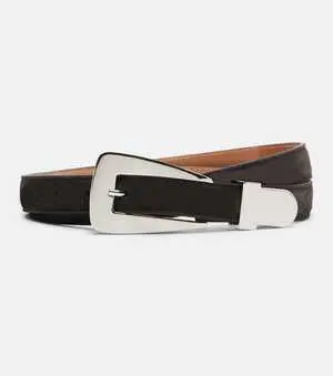 Khaite Lucca Suede Belt - Brown
