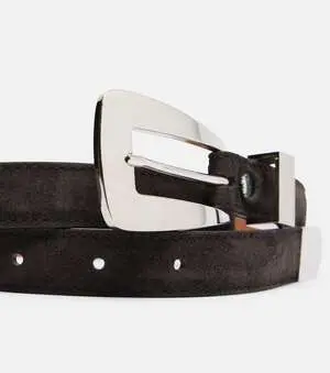 Khaite Lucca Suede Belt - Brown