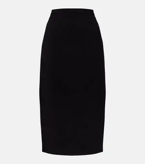Max Mara Otre Wool Midi Skirt - Black